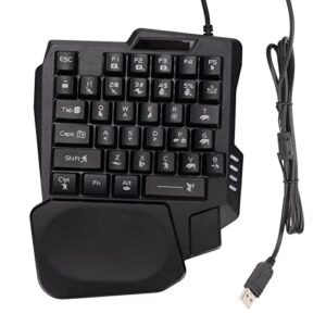 35 Keys Gaming Keyboard, Wide Palm Rest 35 Keys One Handed Gaming Keyboard Waterproof Black Anti Slip Design for Computer for Mobile Games