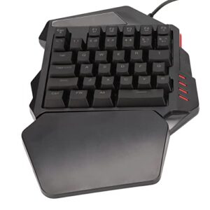 One Handed Gaming Keyboard, 35 Keys Ergonomic Button Keyboard RGB Light Emitting G1/g2 Keys Macro Recording Wired Keypad, Mechanical Gaming Keyboard