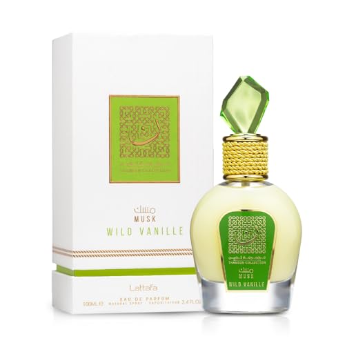 Lattafa Thameen Collection Musk Wild Vanille Eau de Parfum Spray for Women, 3.4 Ounce