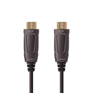 Monoprice 8K Ultra High Speed Fiber Optic Certified HDMI Cable - HDMI 2.1, 8K@60Hz, 4K@120Hz, 48Gbps, HDR, VRR, Active Optical Cable (AOC), 49ft, Black