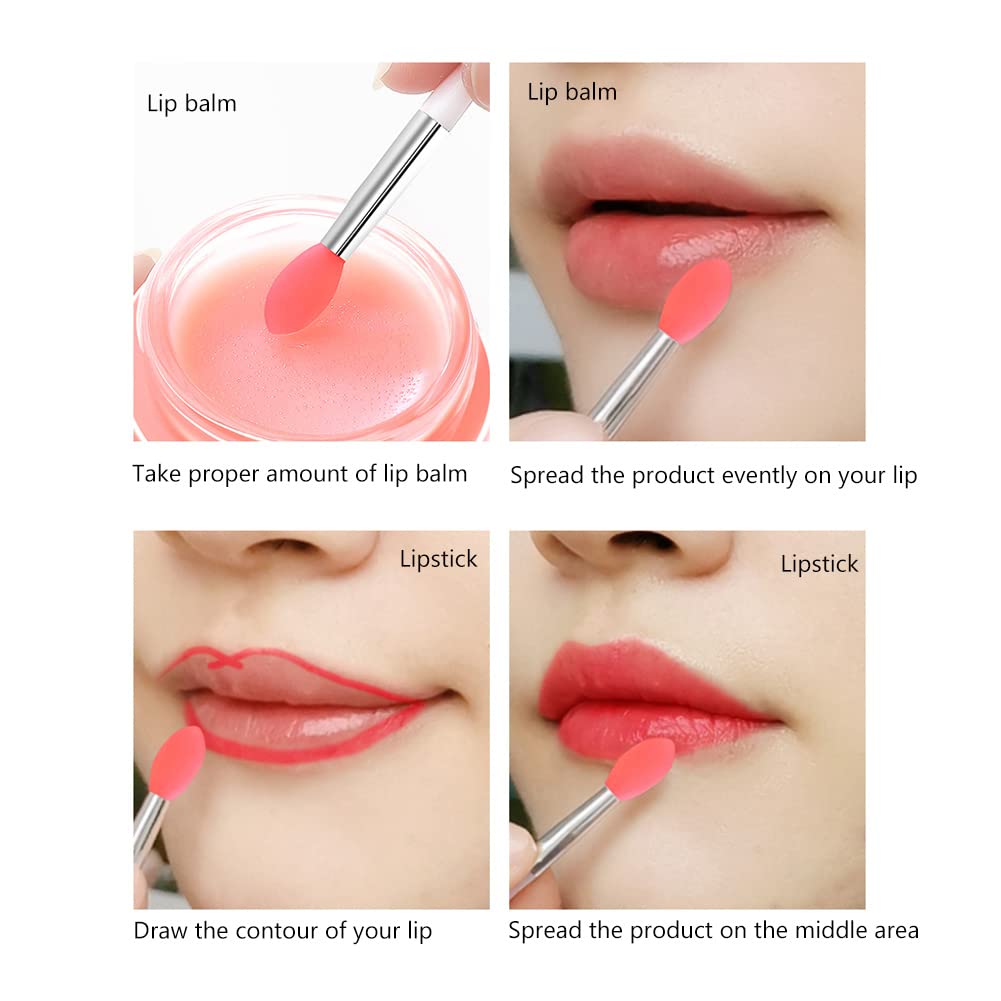 LORMAY 10 Pcs Silicone Lip Mask Brushes. Applicators for Lipsticks, Lip Gloss, Lip Balm and Other Cream Makeup Products (2.0 inches / 5.0 cm)