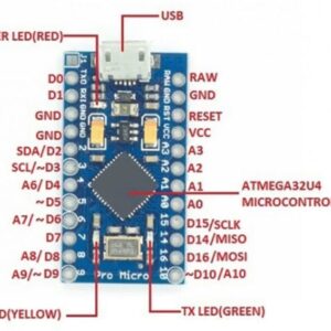 RedTagCanada Pro Micro Atmega32U4 5V 16MHz Bootloadered IDE Micro USB Pro Micro Board Microcontroller Compatible for Arduino (2, Pro Micro ATmega32U4 Micro-USB)