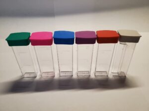 colorq 2x test tubes and caps, pack of 6 each