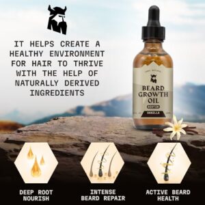 Striking Viking Beard Growth Oil with Biotin - Thickening & Conditioning Beard Oil Growth - Naturally Derived Beard Oil for Facial Hair Growth for Men Vanilla, 2 Fl Oz (Pack of 1) - Vanilla Beard Oil