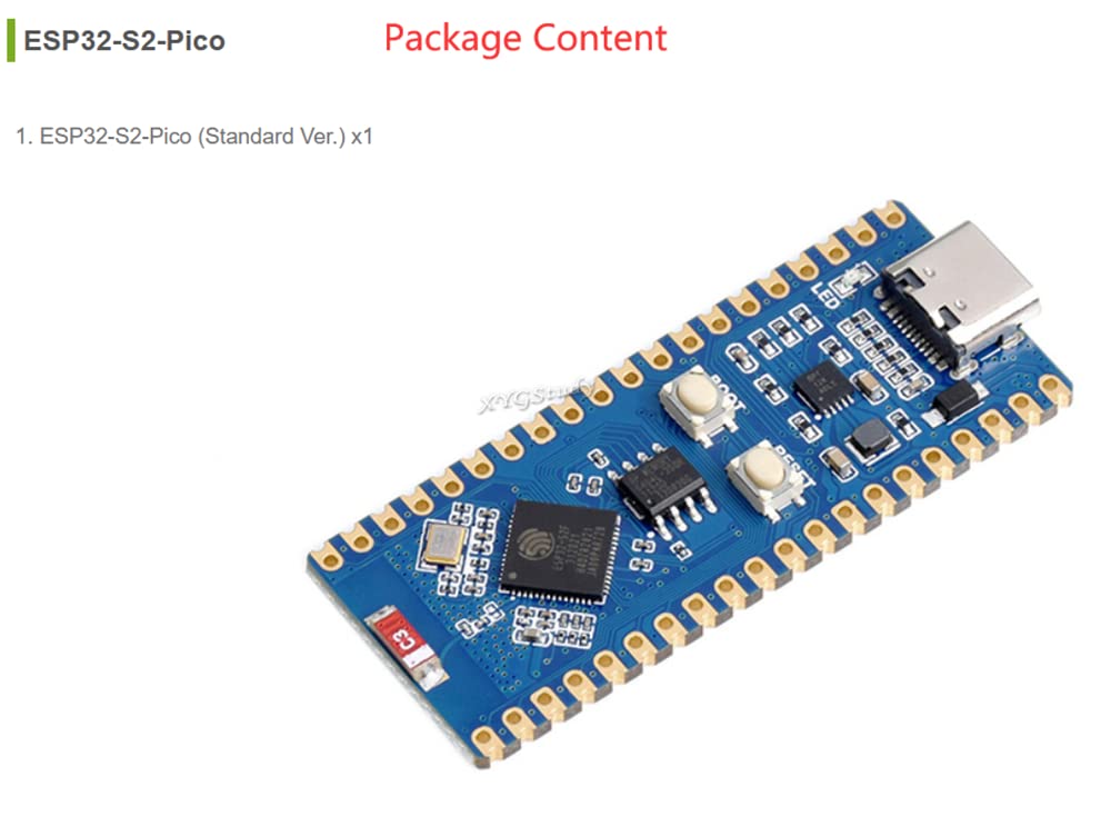 2.4 GHz WiFi Development Board Based On Microcontroller ESP32-S2 240MHz Xtensa Single-core 32-bit LX7 Supporting Raspberry Pi Pico Expansion Board Ecosystem @XYGStudy (ESP32-S2-Pico)