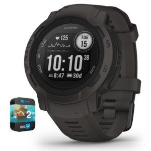 garmin 010-02563-10 instinct 2s rugged outdoor smartwatch graphite bundle with premium 2yr cps enhanced protection pack