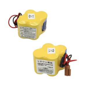 BAOBUTE 2pcs BR-2/3AGCT4A 6V 4400mAh Replacement Battery for FANUC A98L-0031-0025 CNC System with Brown Plug