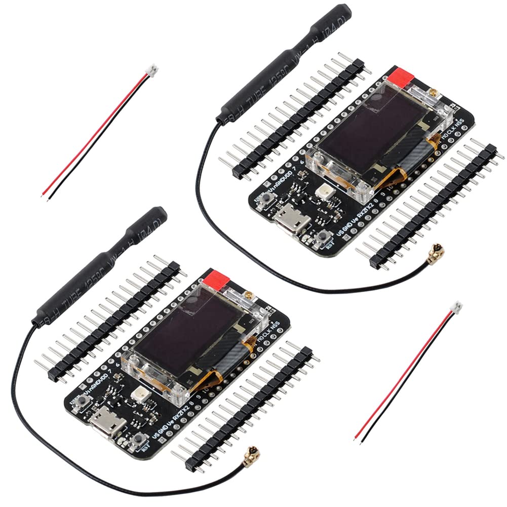 DIYmalls 915 LoRa GPS Module ASR6502 HTCC-AB02S Development Board SX1262 0.96 OLED + 915MHz LoRa Antenna + 1.25mm 2P Connector for Arduino LoRaWAN Gateway (Pack of 2)