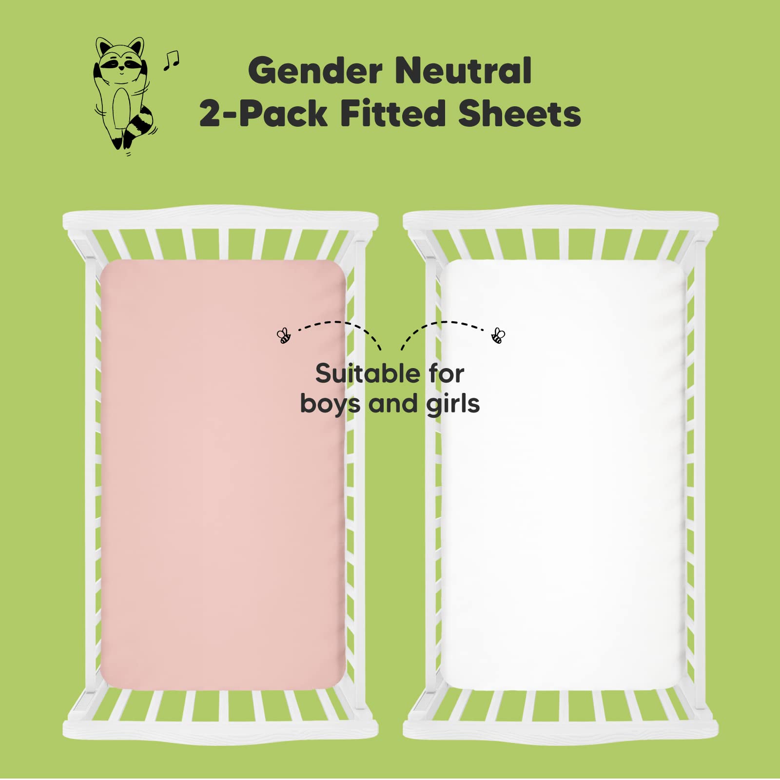 KeaBabies 2-Pack Organic Crib Sheets for Boys, Girls - Jersey Fitted Crib Sheet, Baby Crib Sheets Neutral, Crib Mattress Sheet, Cotton Crib Sheets, Soft Baby Sheets, Unisex Crib Fitted Sheet