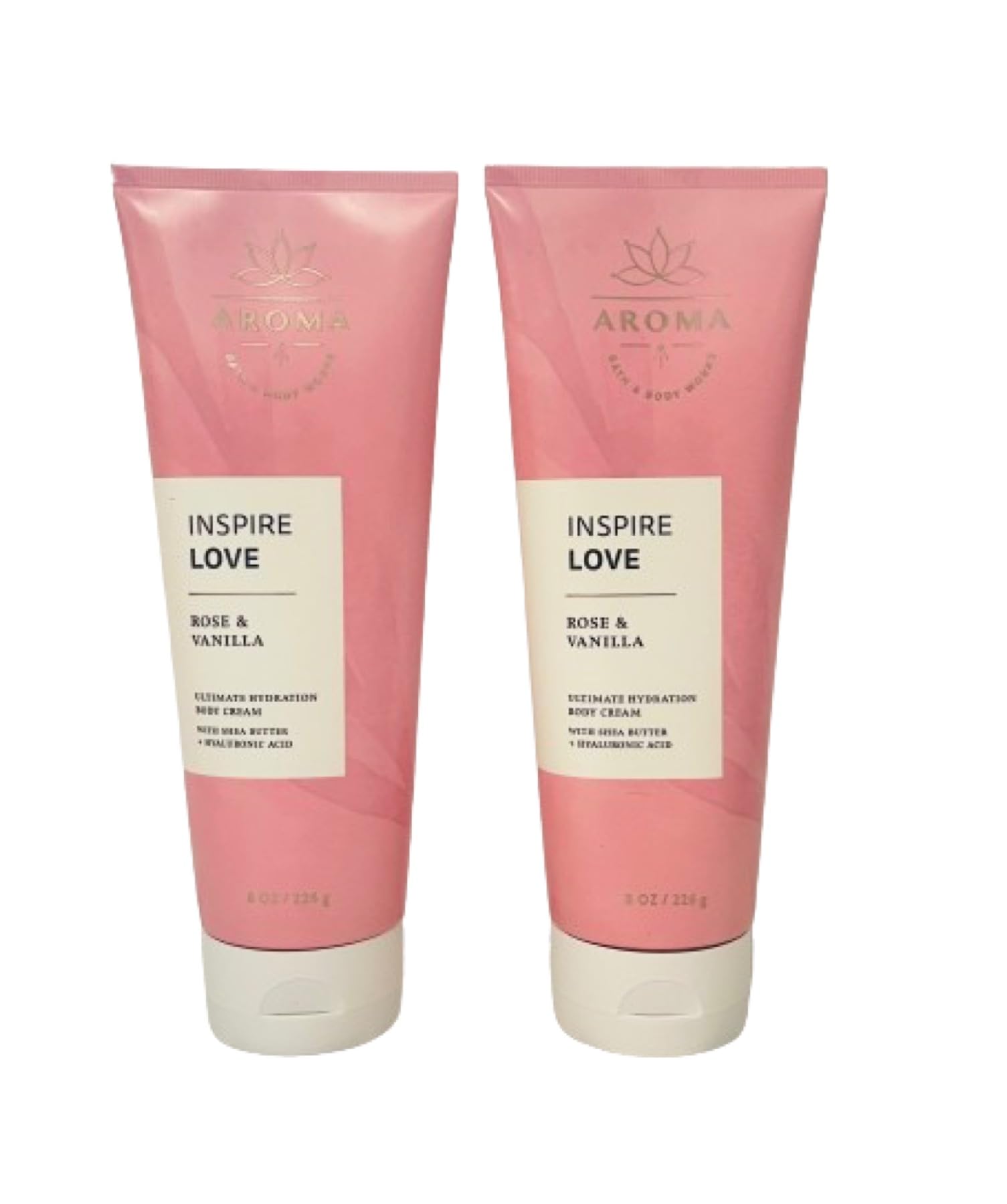 Bath and Body Works Aromatherapy Love Rose Vanilla Ultimate Hydration Body Cream 8 Oz. 2 Pack (Rose Vanilla)