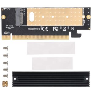 CHICIRIS Professional Heat Dissipation Structure SSD Interface Riser Card M Key M.2 to PCIE3.0 x16 SSD, Adapter Card, for