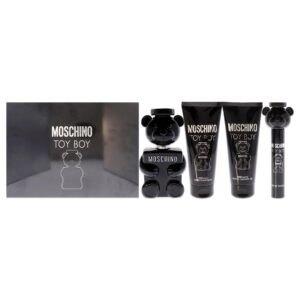 moschino moschino toy boy men 3.4 oz edp spray, 0.3 oz edp spray, 3.4 oz after shave balm, 3.4 oz bath and shower gel 4 pc gift set