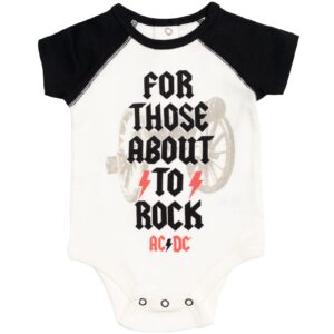 AC/DC Rock Band Baby Boys 3 Pack Short Sleeve Bodysuits black / grey / white 6-9 Months