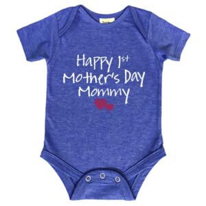 comfiv first mothers day baby boy girl outfit happy 1st mother's day mommy bodysuit gifts (purple, 0-3 months)