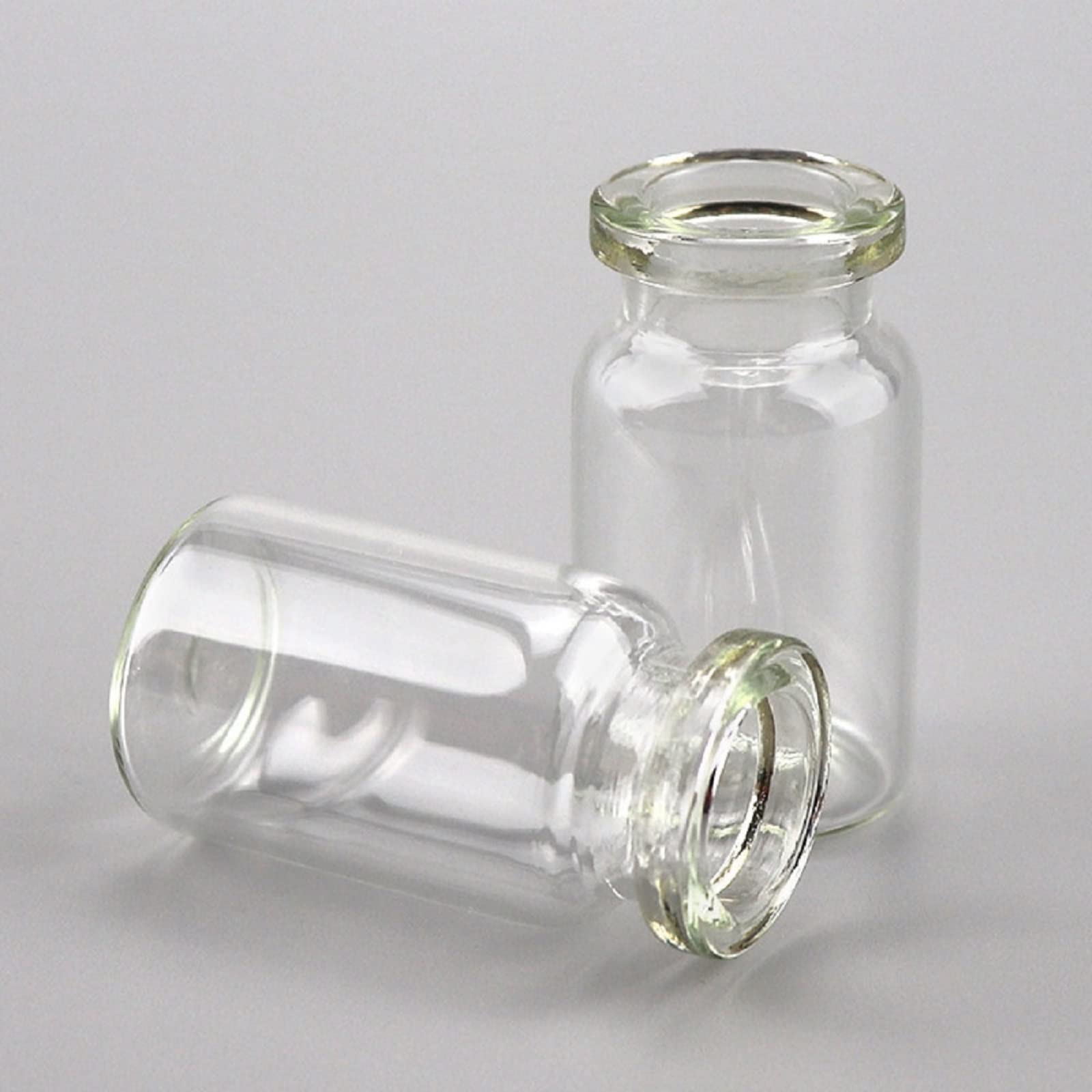 10ml Sample Vials Pack of 154 pcs-24x45mm Glass Transparent Bottom headspace Sample Bottles, chamfered Surface Treatment