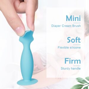 4 Pack Baby Diaper Cream Spatula Butt Paste Spatula Diaper Cream Applicator Baby Soft Flexible Silicone Diaper Rash Cream Brush Butt Spatula for Boys and Girls (Blue, Grey, White, Green)