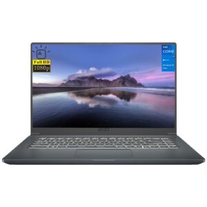 2022 Newest MSI Mordern 15-Laptop, 15.6" Full HD-Display, Intel Core i7-1165G7, 16GB-RAM, 1TB PCIe SSD, Backlit KB, Wi-Fi 6, Webcam, Thunderbolt 4, LAN-Cable-Adapter, Win10 Home, Carbon Grey