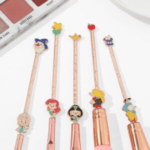 Snow White and Mermaid Makeup Brushes - Novelty Designed Classic Tales Theme Makeup Brush Set for Girls, Kawaii MakeupTool Gift for Women (Pink 1)