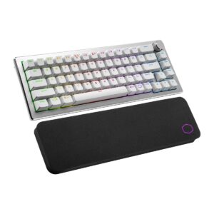 cooler master ck721 65% hybrid wireless 2.4ghz/bluetooth silver/white mechanical gaming keyboard, tactile brown switches, customizable rgb, ergonomic design, 3-way dial, qwerty (ck-721-sktm1-us)