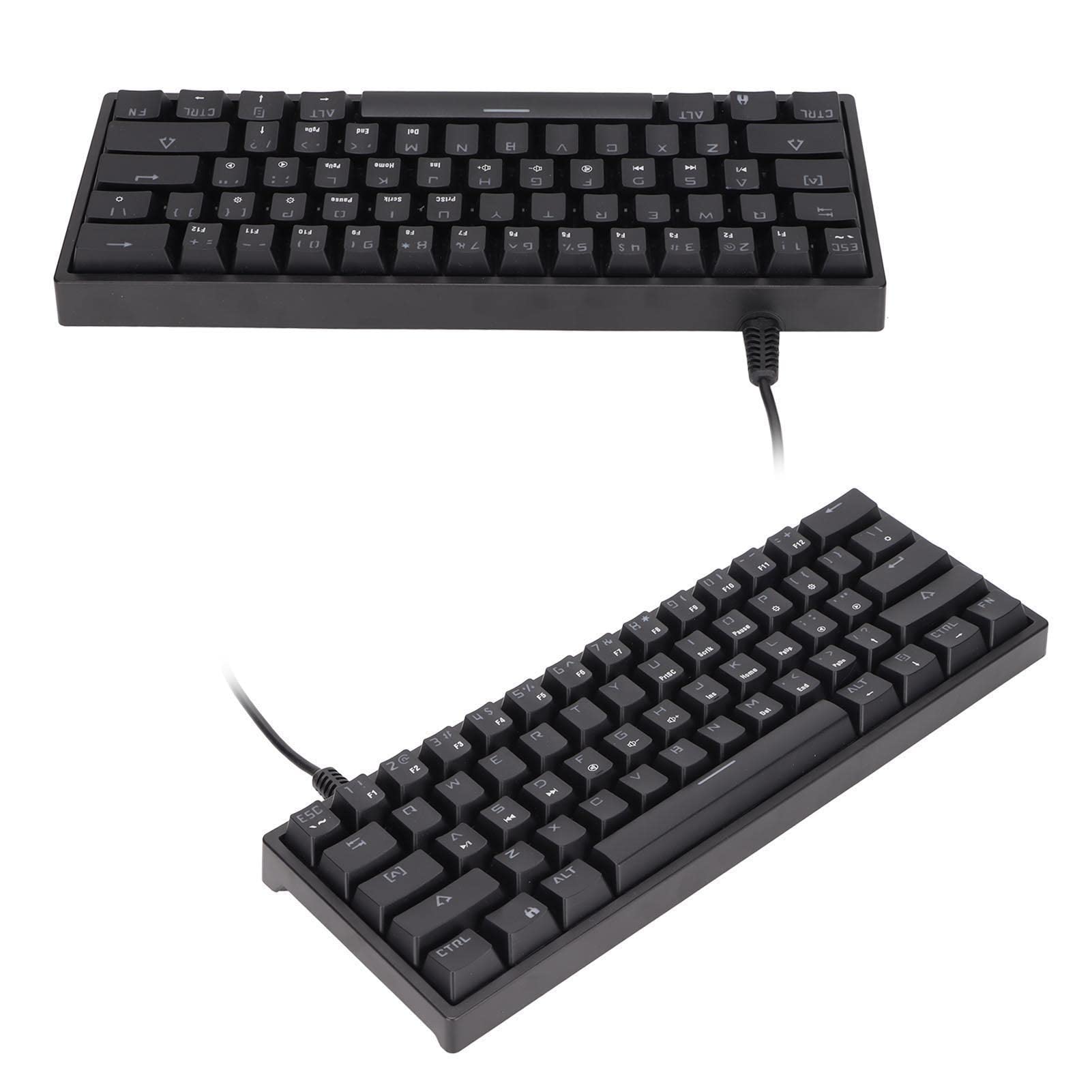 Entatial 61 Keys Mechanical Keyboard, Cool Lighting Blue Switch Light Weight Mechanical Gaming Keyboard for Office for Home