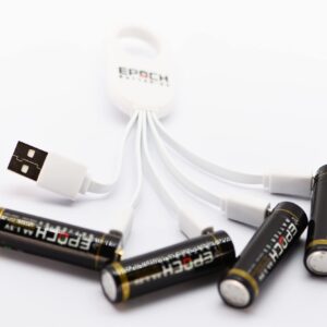 EPOCH AA Battery 1.5V AA Lithium ion Batteries 3450mWh High Capacity with Micro USB Cable, 2 Hours Quick Charge USB AA Rechargeable Batteries 4 Packs