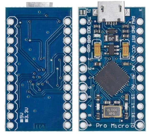 RedTagCanada Pro Micro Atmega32U4 5V 16MHz Bootloadered IDE Micro USB Pro Micro Board Microcontroller Compatible for Arduino (2, Pro Micro ATmega32U4 Micro-USB)