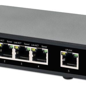 Intellinet 5-Port Poe Ethernet Switch - 62W Power Budget, Power Output up to 30W Per Port, Unmanaged, Wall Mountable, Fanless - for Computer Networking Hub, Desktop, 3 Yr Mfg Warranty – 561839