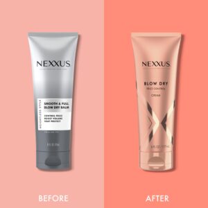 Nexxus Smooth & Full Blow Dry Balm Weightless Style Frizz Control, Volume & Heat Protect Styling Cream for Smooth & Full Hair 6 oz