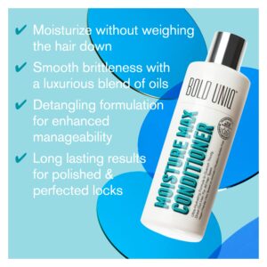 Bold Uniq Moisturizing & Hydrating Shampoo & Conditioner Bundle. for Dry Hair & Scalp. Adds Moisture & Shine. Detangles & Repairs Damaged, Colored, Curly & Frizzy Hair. Paraben & Sulfate Free.