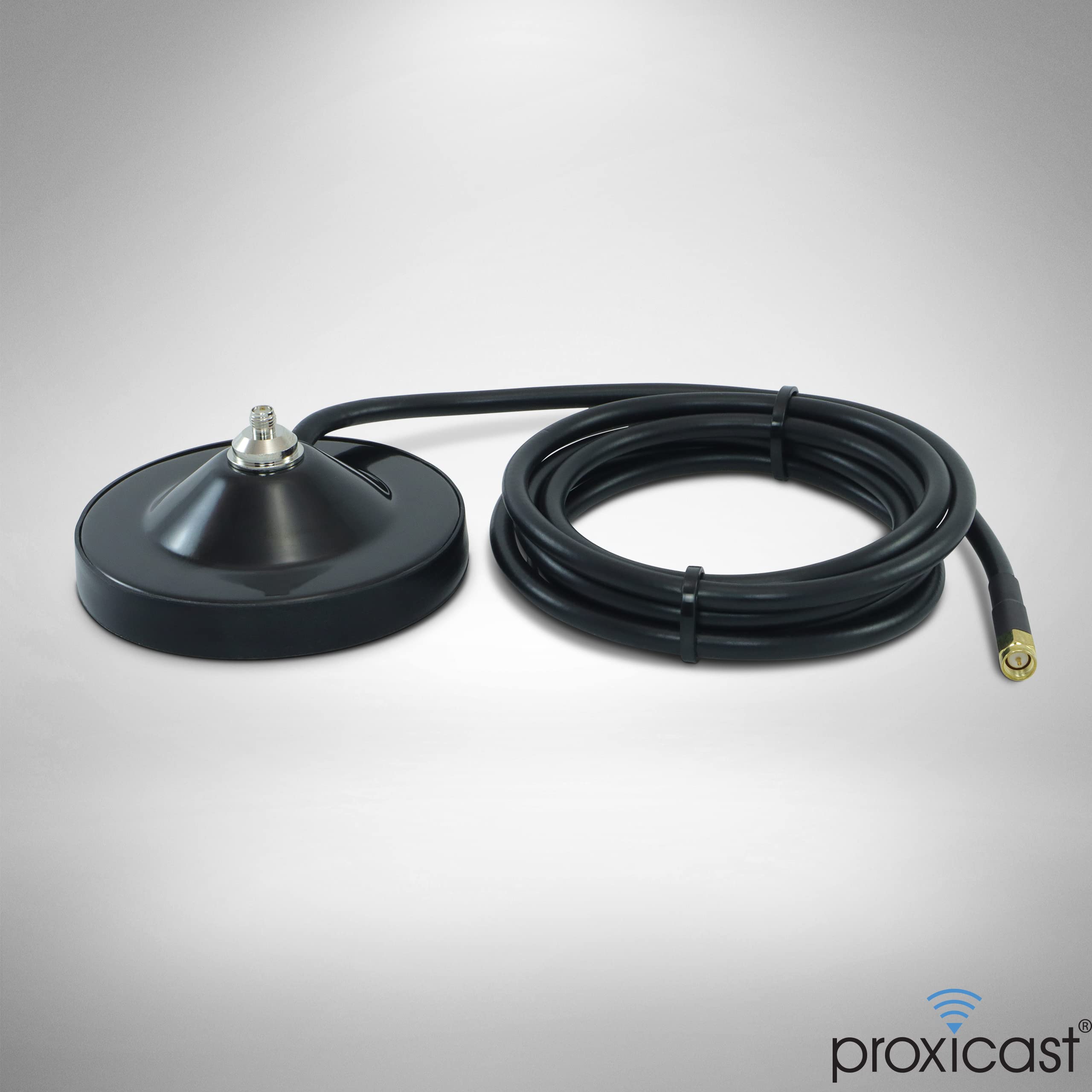 Proxicast Pro-Grade 3.5-Inch Magnetic Antenna Base (SMA Jack/SMA Plug + TS9 Adapter) - 6.5 Foot Coax Lead - for 4G/5G Cellular, Ham, ADS-B, GPS Antennas (ANT-120-MB5)