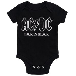 AC/DC Rock Band Baby Boys 3 Pack Short Sleeve Bodysuits black / grey / white 6-9 Months