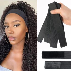 amyqueen elastic bands for wig edges, lace melting band,4pcs wig band for wigs edge wrap to lay edges, wig band edge wrap to lay edges, wig accessories for salon