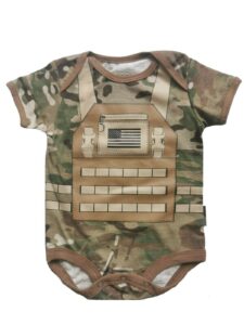 jolt tc army air force future soldier multicam camo short sleeve baby flak jacket bodysuit (3 6 months)