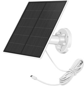 longplus solar panel for outdoor camera wireless camera,cg6/x83, ip66 waterproof solar panel with 10ft micro usb port, power supply for security camera (micro usb port)