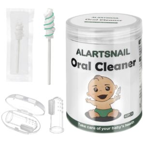 alartsnail baby oral cleaner, 42pcs baby tongue cleaner and 1pc baby finger toothbrush with case upgraded umbrella brush head individual package baby mouth cleaner newborn for 0-36 month baby