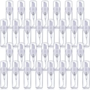 50 pcs foam pump bottle 50 ml/ 1.7 oz mini empty bottle with pump clear spray plastic foam bottles empty foam pump bottle mini foaming dispensers for shampoo cleaning lash cosmetics packaging