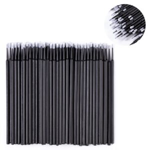 300 PCS Eyelash Extension Supplies Kit,Disposable Lash Spoolies Brushes Micro Swab Brushes Mascara Wand Lip Brushes for Eyelash Extension Tattoo Lipstick Applicator(Crystal White)