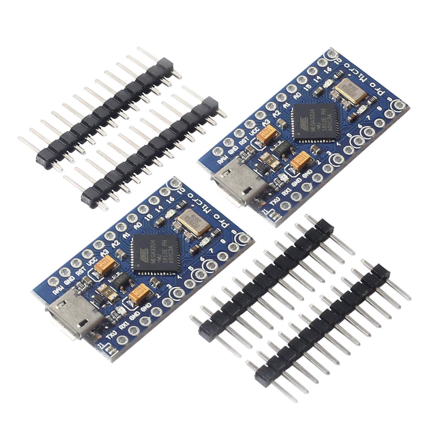 RedTagCanada Pro Micro Atmega32U4 5V 16MHz Bootloadered IDE Micro USB Pro Micro Board Microcontroller Compatible for Arduino (2, Pro Micro ATmega32U4 Micro-USB)