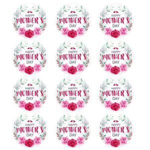 waahome 36pcs pink purple flower mothers day stickers labels, 1.5" happy mother's day gift tags gift labels present stickers for gift wrap box decorations card envelope seals party favors