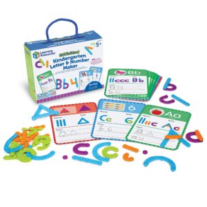 learning resources skill builders! kindergarten letter & number maker, educational indoor games, preschool alphabet, toddler, brain toys,60 pieces, age 6+