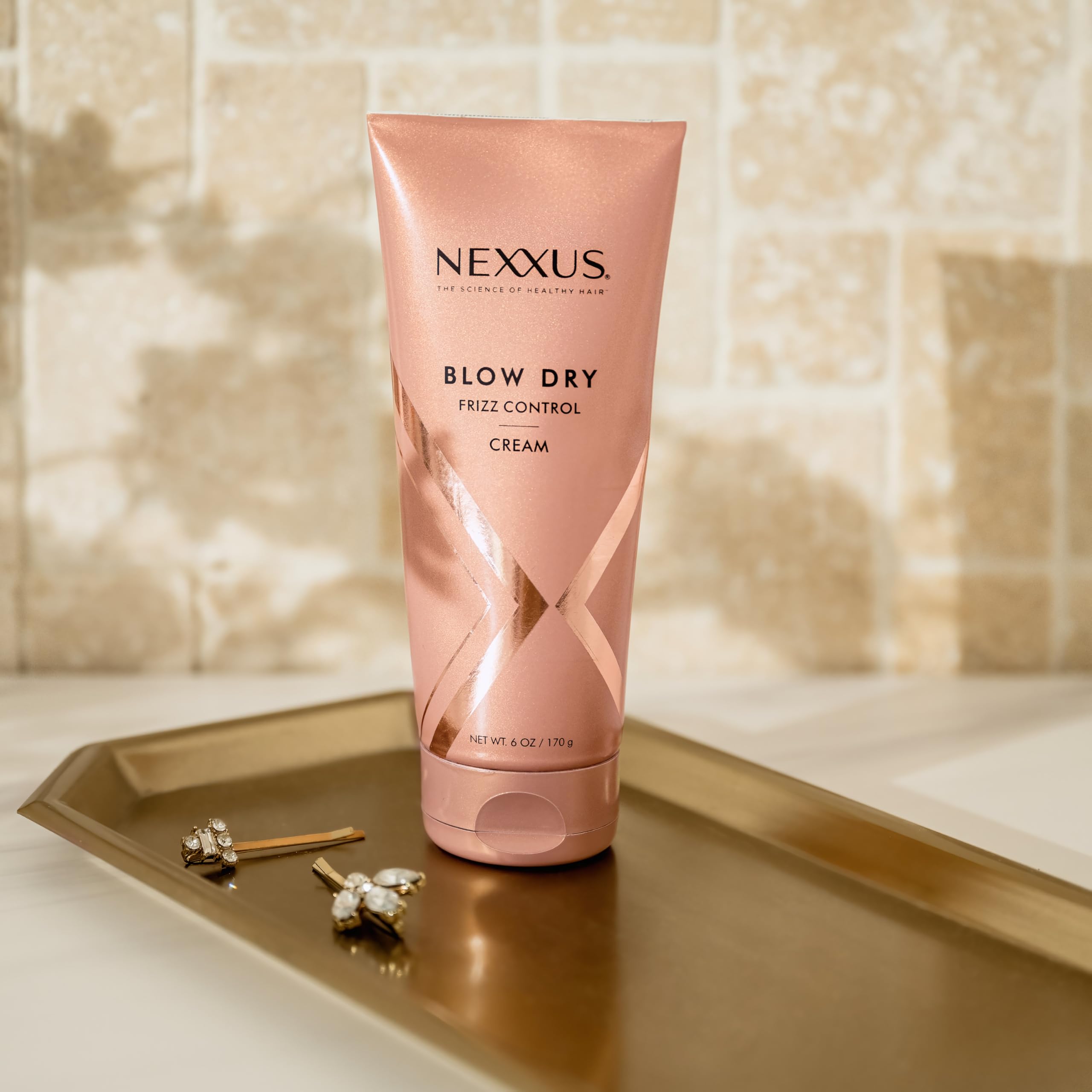 Nexxus Smooth & Full Blow Dry Balm Weightless Style Frizz Control, Volume & Heat Protect Styling Cream for Smooth & Full Hair 6 oz