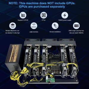 HUAXUCHENG X79-5 Card Mining rig Motherboard, 5 PCI-E 3.0 Graphics Slot with 8GB ddr3 256GB MSATA, Support 3060 GPU Mining Rig (Mining rig(8GB RAM))