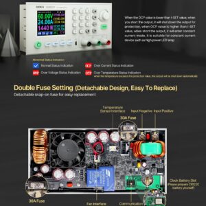 RD RD6024 60V 24A USB DC DC voltage current adjustable buck voltage conveter programble Step Down Power Supply (RD6024)