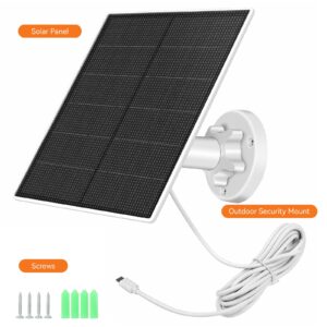 LongPlus Solar Panel for Outdoor Camera Wireless Camera,CG6/X83, IP66 Waterproof Solar Panel with 10Ft Micro USB Port, Power Supply for Security Camera (Micro USB Port)