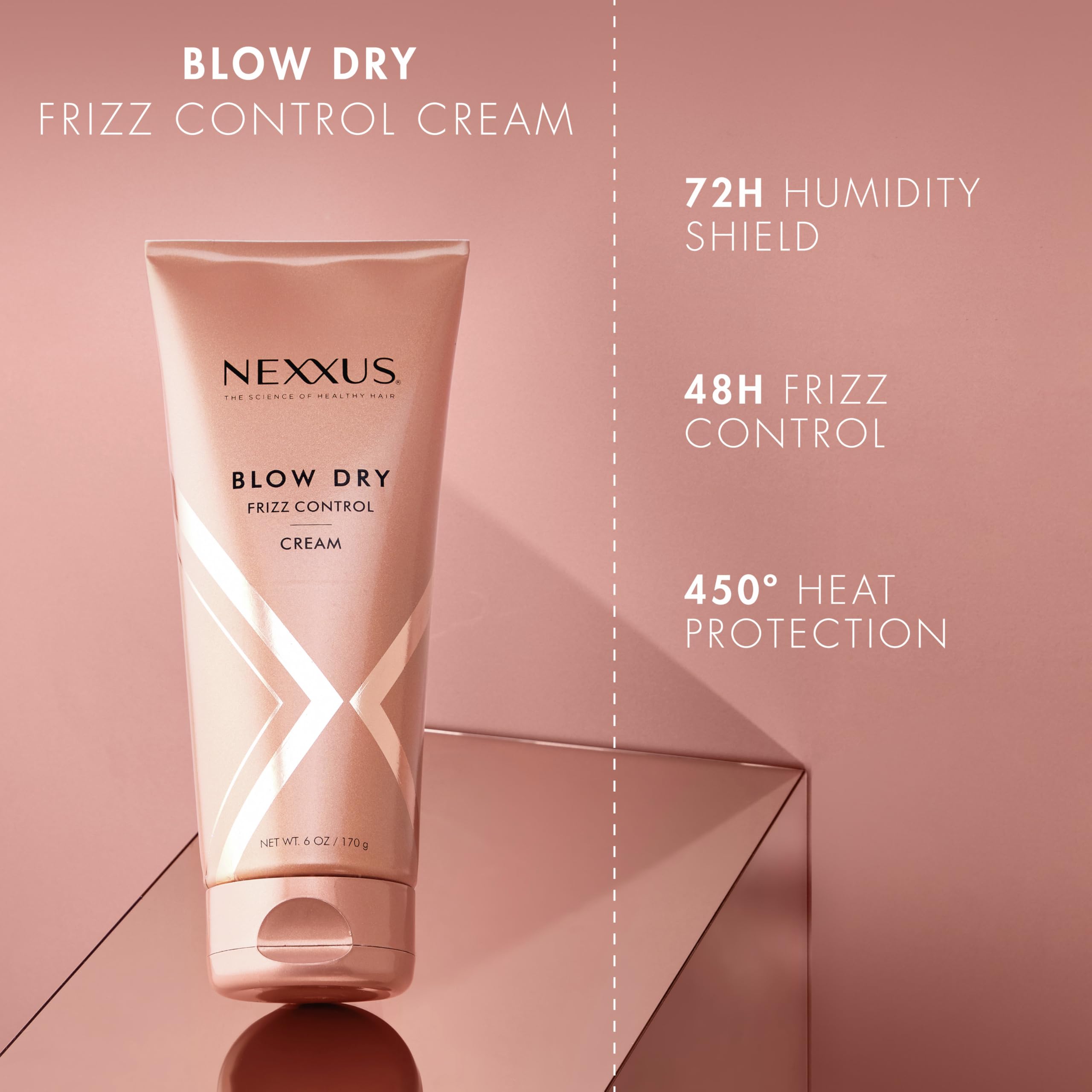 Nexxus Smooth & Full Blow Dry Balm Weightless Style Frizz Control, Volume & Heat Protect Styling Cream for Smooth & Full Hair 6 oz