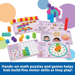 MathLink Cubes Kindergarten Math Activity Set Mathtastics!, Math Teaching Toys, PreKManipulatives, Children’s Math Games, 115 Pieces, Age 5+