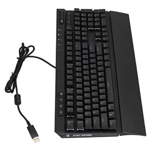 Byged PC Gaming Keyboards, USB Wired Keyboard Colorful RGB Backlit Gaming Keyboard Ergonomics Keyboards with Dual Injection Molding Process, for Computer Games(Black Shaft)