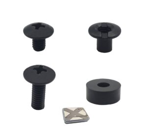 ckx-3 black chicago screws 1/4” set, for diy kydex / leather knife sheath and gun holsters, phillips truss heads + slotted posts + rubber spacers / washers + extra: philips truss head screw .500” (20)