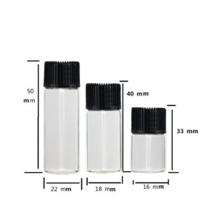 LabZhang 100 Pcs Glass Vials with Screw Caps, Small Liquid Sample Vial, Leak-Proof Vial (10ML, Clear)