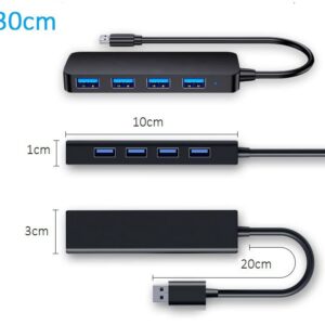 USB C Hub, 4-Port USB 3.0 Hub 5Gbps High Speed Data Transfer, USB Splitter USB Expander for Laptop, Xbox, Flash Drive, HDD, Console, Printer, Camera, Keyborad, Mouse